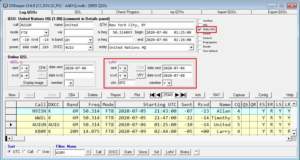 DXLab@groups.io | Finding LoTW Confirmation Status in DXKeeper